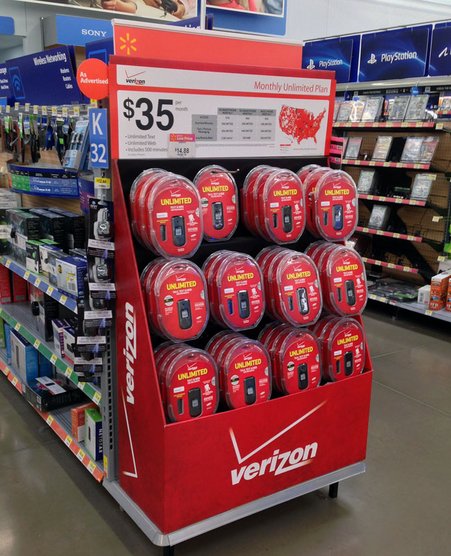 Popon | Image Gallery | Verizon Unlimited Plan End Cap Display