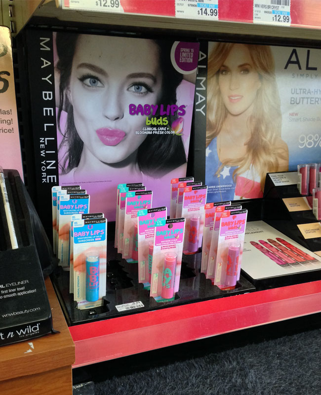 Popon | Image Gallery | Maybelline Baby Lips Buds Shelf Display