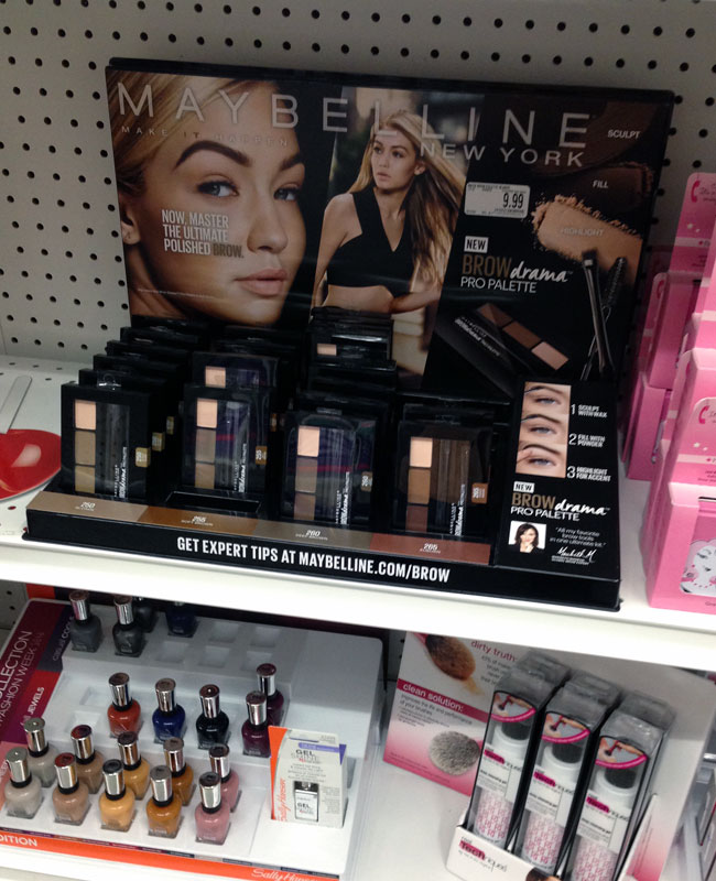 Popon | Image Gallery | Maybelline Brow Drama Expert Tips Shelf Display