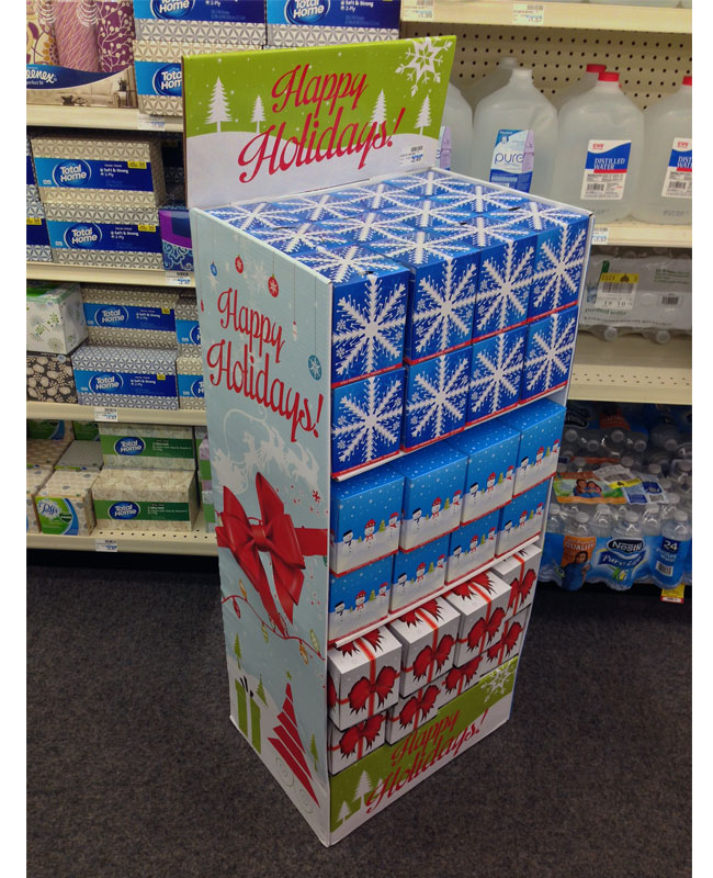 Popon | Image Gallery | Happy Holidays Tissue Floor Stand Stacker