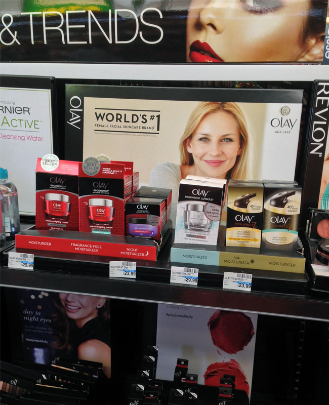 Popon | Image Gallery | Olay Age Less Skincare Shelf Display