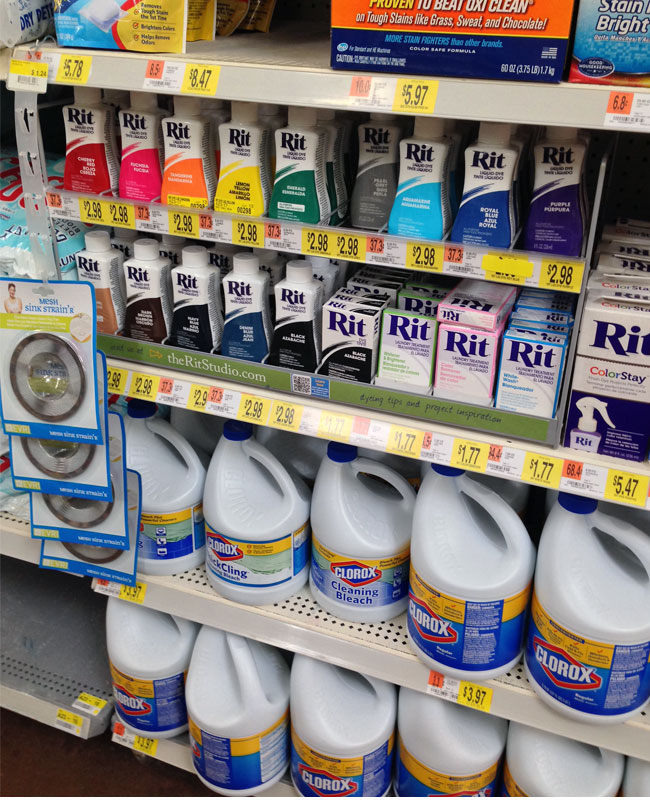 Popon | Image Gallery | Rit Liquid Dye Shelf Display