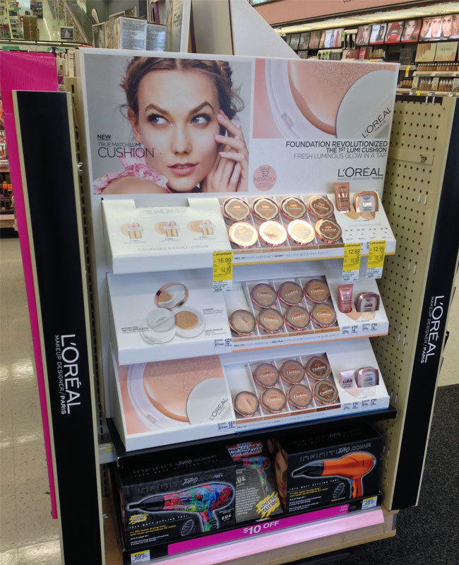 Popon | Image Gallery | L'Oreal Glow In A Tap End Cap Display