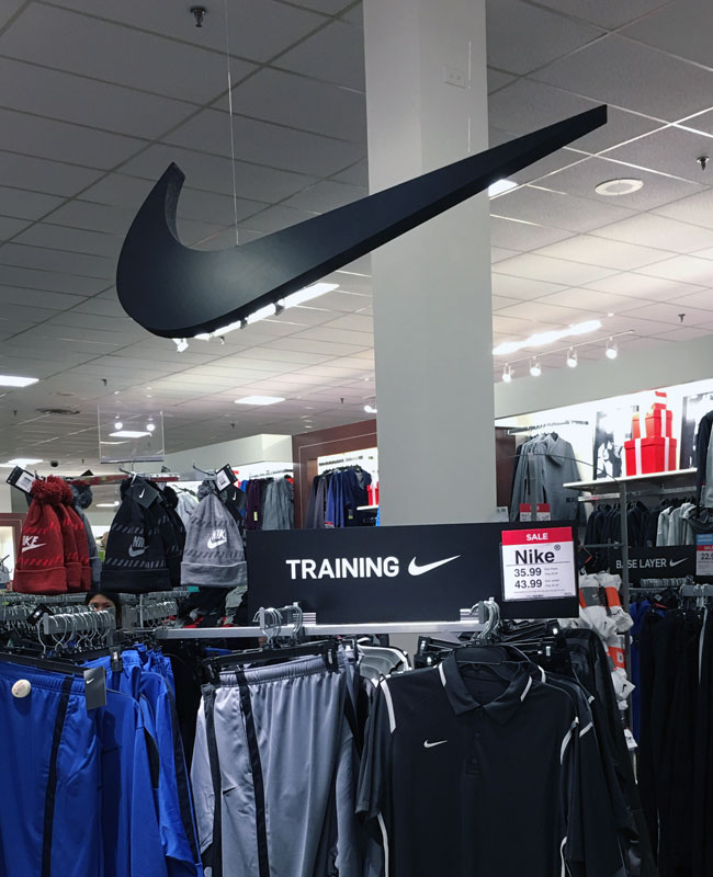 Popon | Image Gallery | Nike Swoop Ceiling Sign