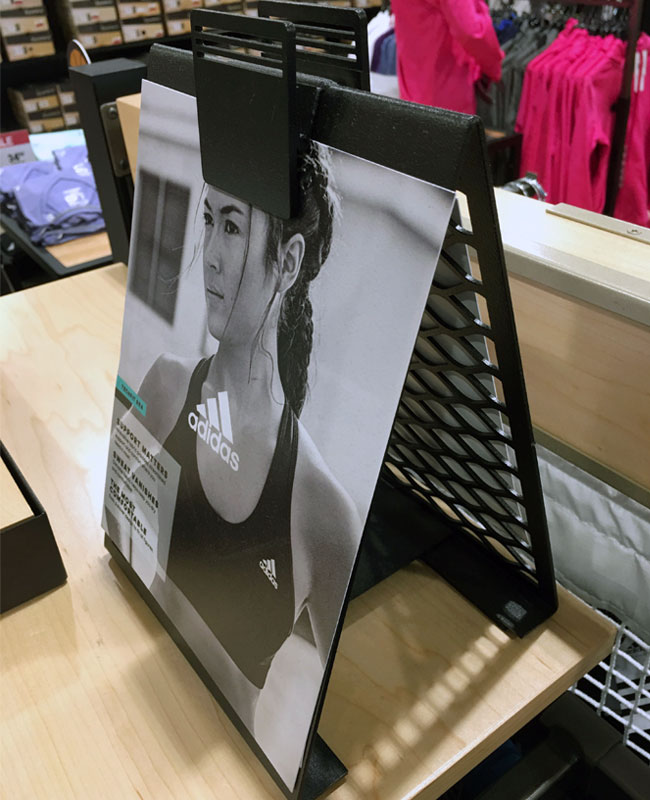 Popon | Image Gallery | Adidas A-Frame Table-Top Perforated Sign