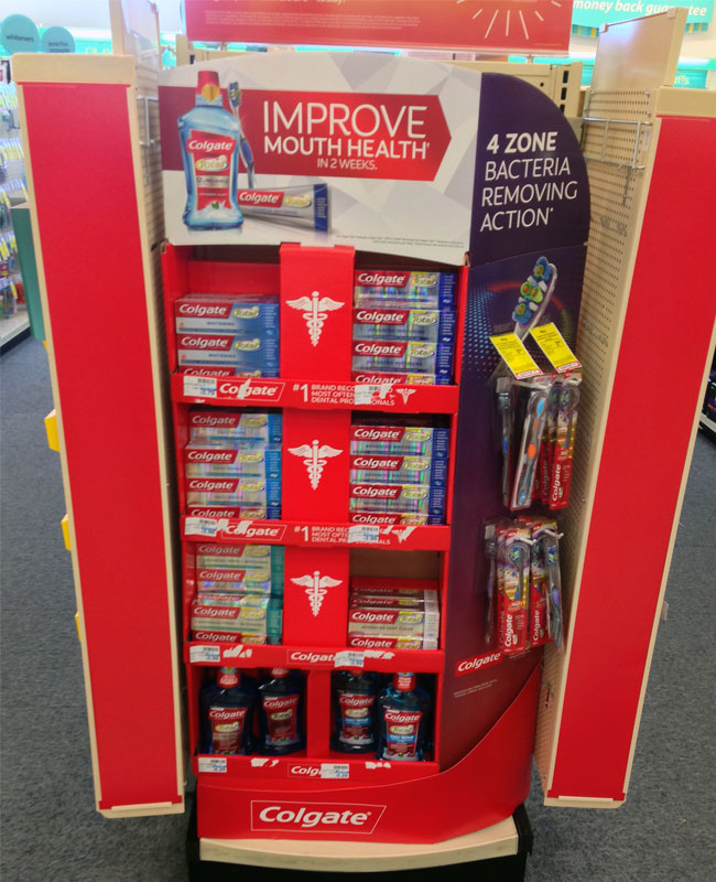 Popon | Image Gallery | 4 Zone Colgate End Cap Display