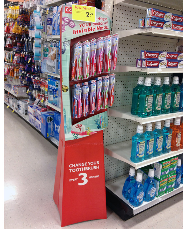 Popon | Image Gallery | Colgate Nasties Toothbrush Floor Stand