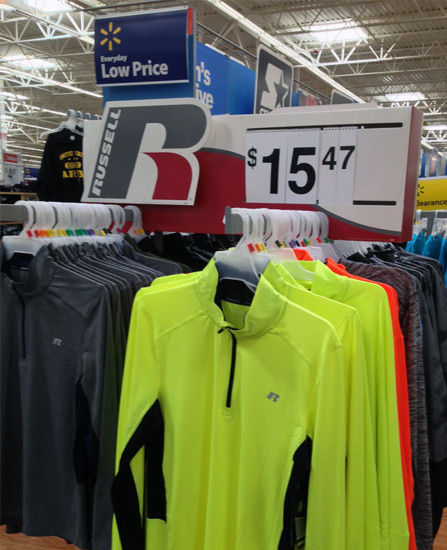 Popon | Image Gallery | Russell Apparel Rack Sign