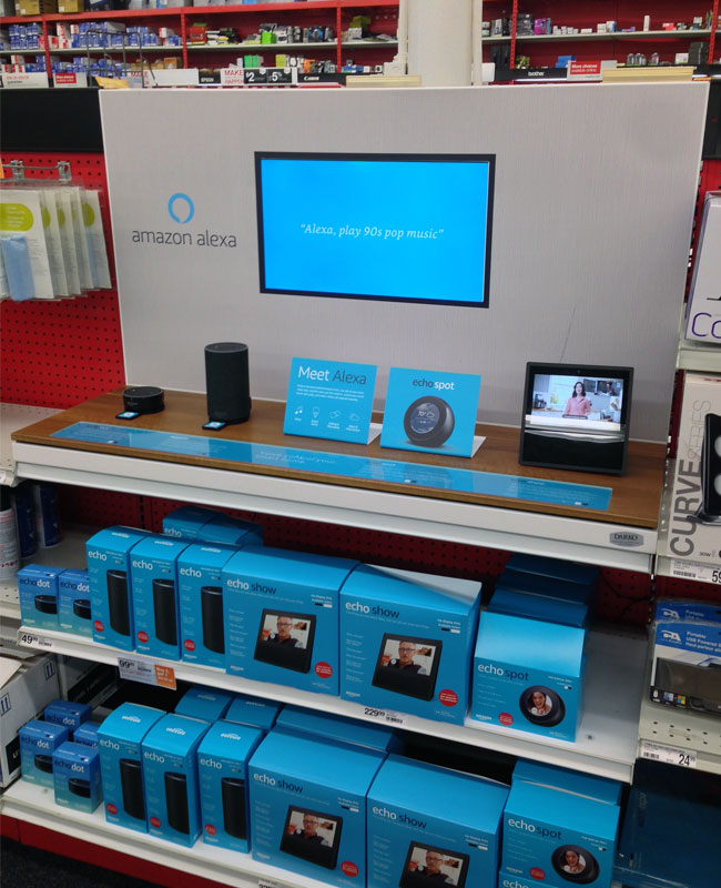 Popon | Image Gallery | Amazon Alexa Shelf Display