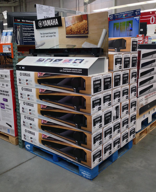 Popon | Image Gallery | Yamaha Soundbar Pallet Display