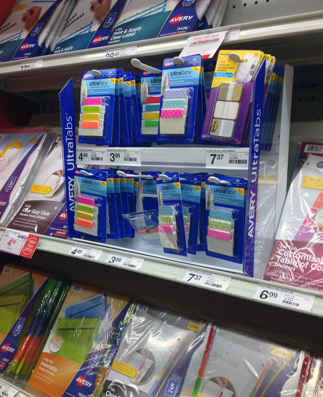 Popon | Image Gallery | Avery Ultratabs Inline Shelf Display