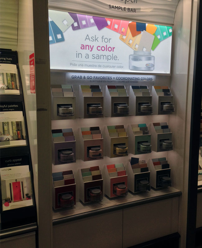 Popon | Image Gallery | Any Color Inline Valspar Swatch Display