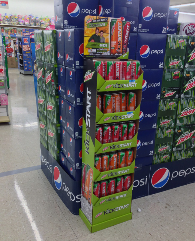 Popon | Image Gallery | Mountain Dew Kickstart Floor Display