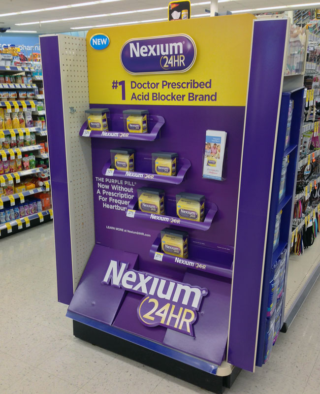 Popon | Image Gallery | Nexium Acid Blocker Brand End Cap Display