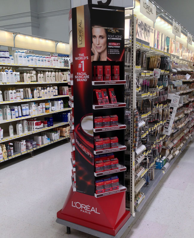 Popon | Image Gallery | Facial Skincare Brand End Cap Display