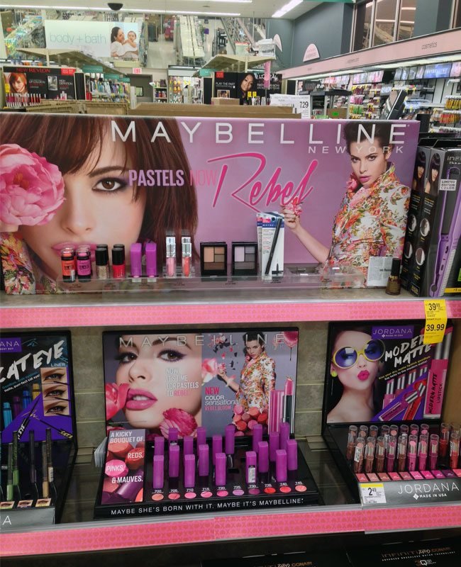 Popon | Image Gallery | Pastels Now Maybelline Shelf Display