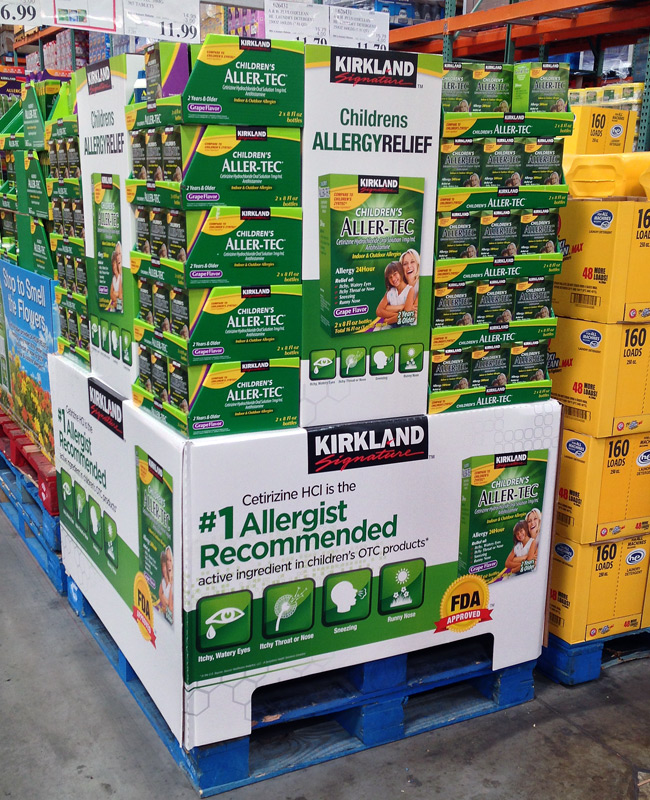 Popon | Image Gallery | Kirkland Allergy Relief Pallet Display