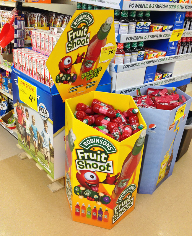Popon | Image Gallery | Robinsons Fruit Shoot Dump Bin Floor Display