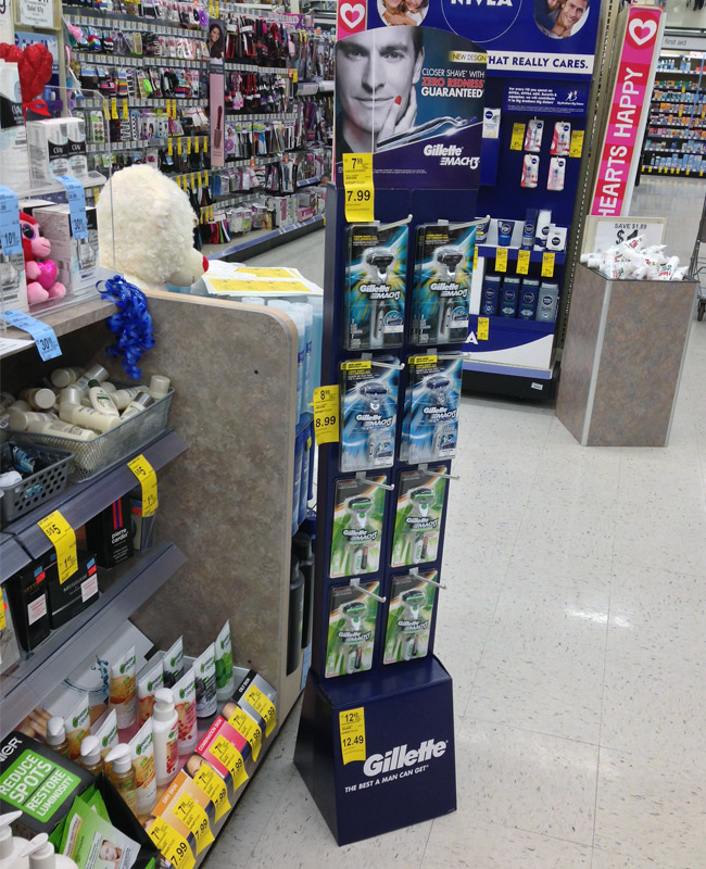 Popon | Image Gallery | Gillette Zero Redness Floor Display